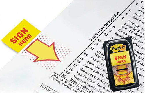 GIẤY NOTE POST-IT SIGN HERE 25 X 43MM - Văn phòng phẩm Thịnh Đại Phát